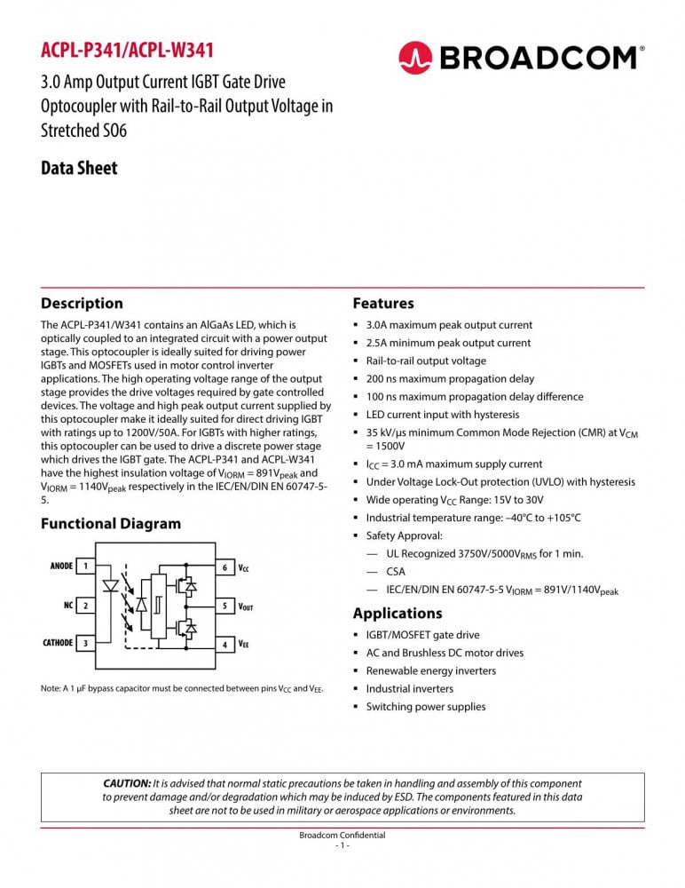 ACPL-P341 datasheet page 1