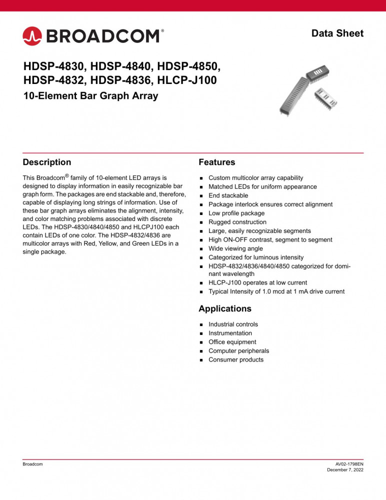 HDSP-4850 datasheet page 1
