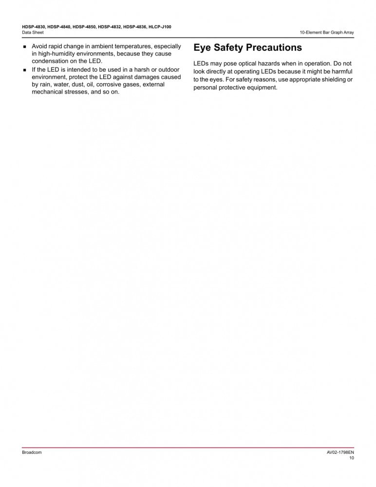 HDSP-4850 datasheet page 10