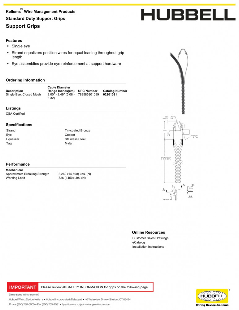 Burndy 02201021 technical document page 1