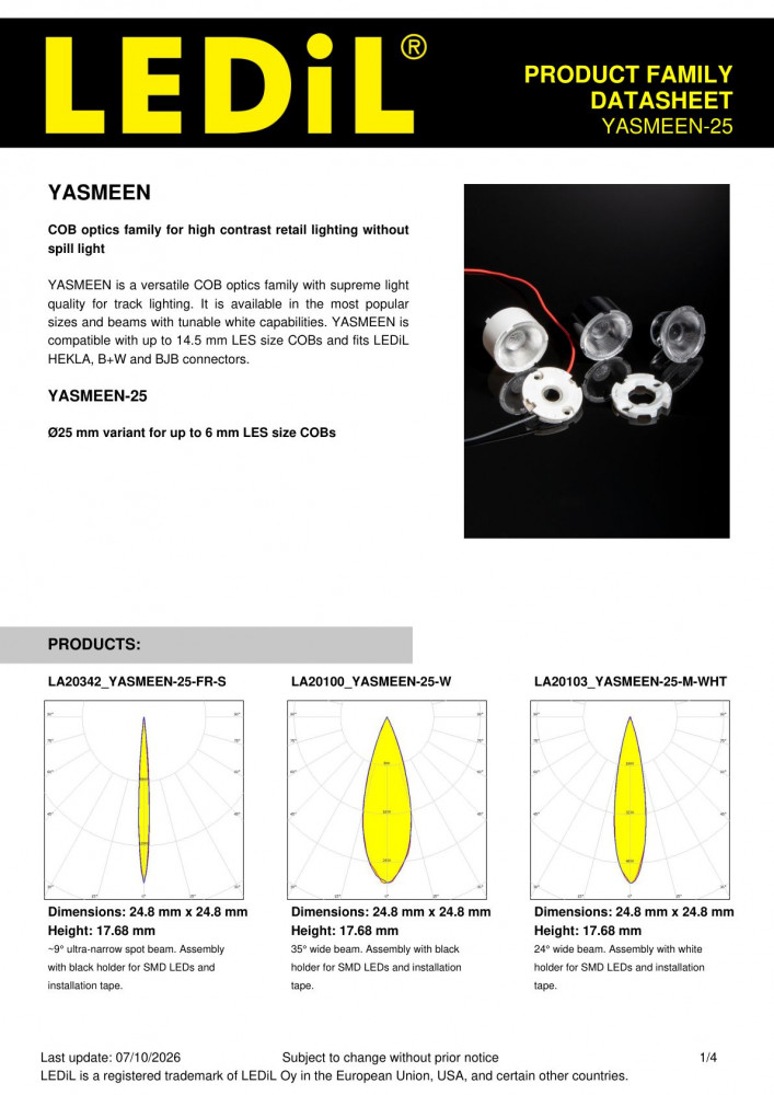 YASMEEN-25-M-WHT technical document preview, page 1
