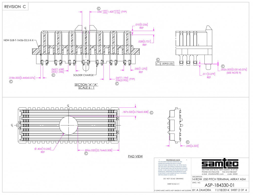 Samtec ASP-184330-01 technical drawing page 2
