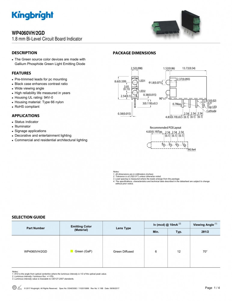 WP4060VH/2GD technical document page 1