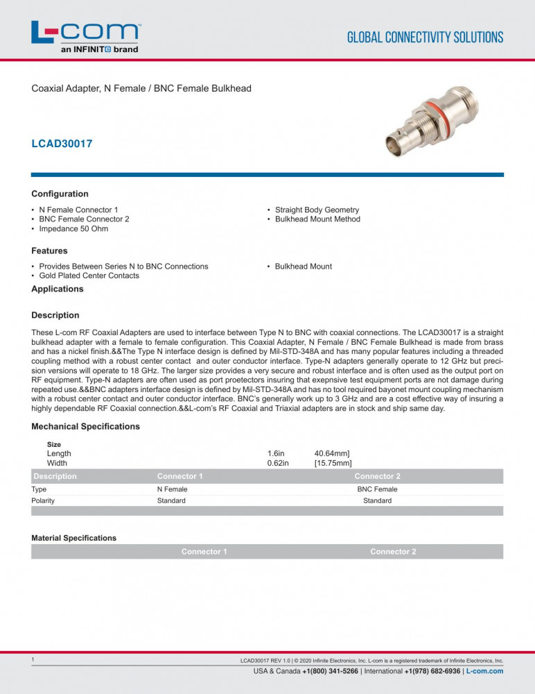 LCAD30017 datasheet page 1