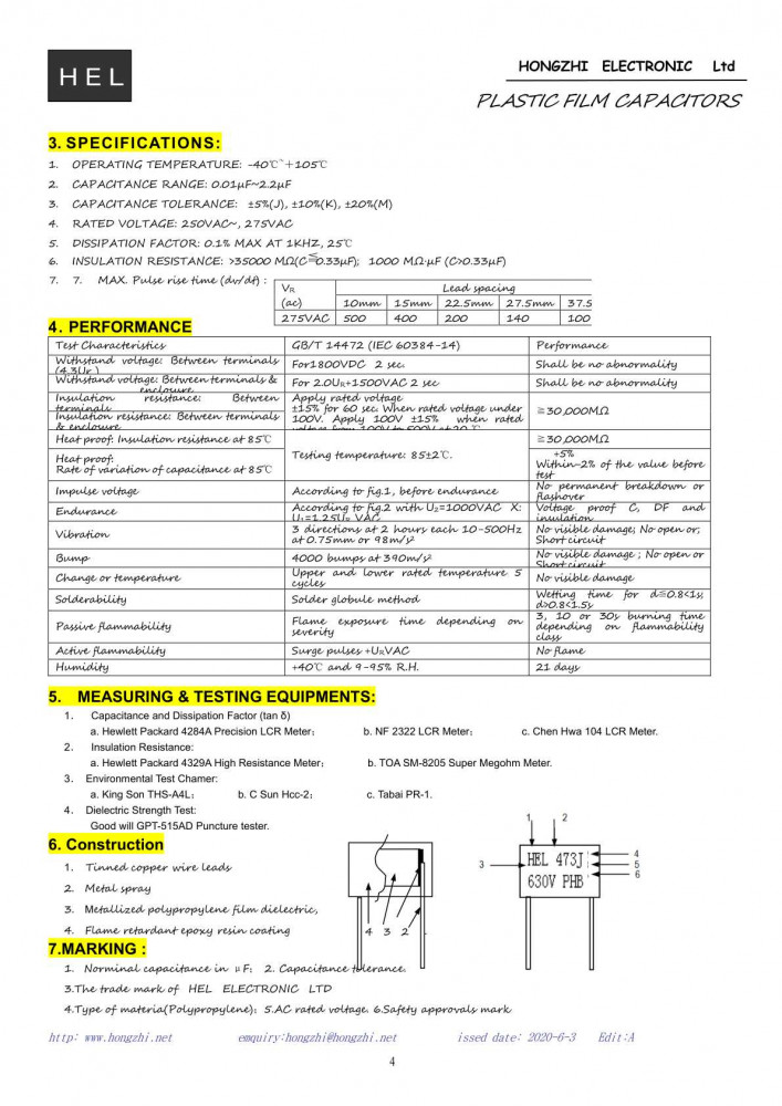 PHB473J2JA8A50R0 specification page 5
