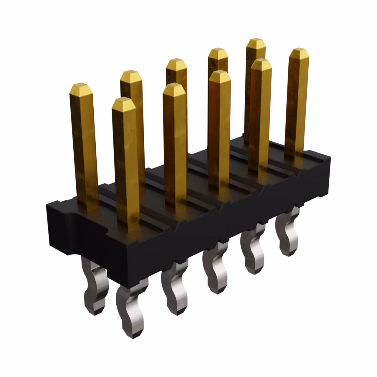 2.00mm Pitch Milli-Grid Straddle Mount Header, 10 Circuits, 0.38µm Gold (Au) Selective Plating, Lead-Free for sale