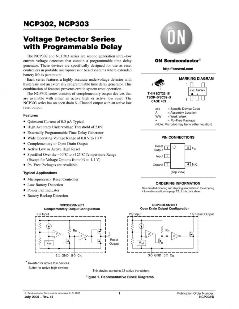 NCP302 datasheet page 1