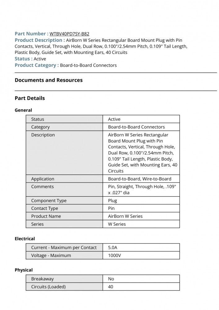WTBV40PD7SY-B82 technical document image, page 1