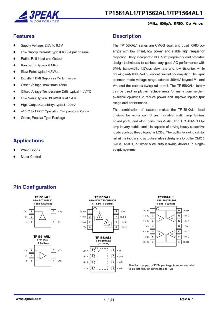 TP1562AL1-TSR datasheet page 1
