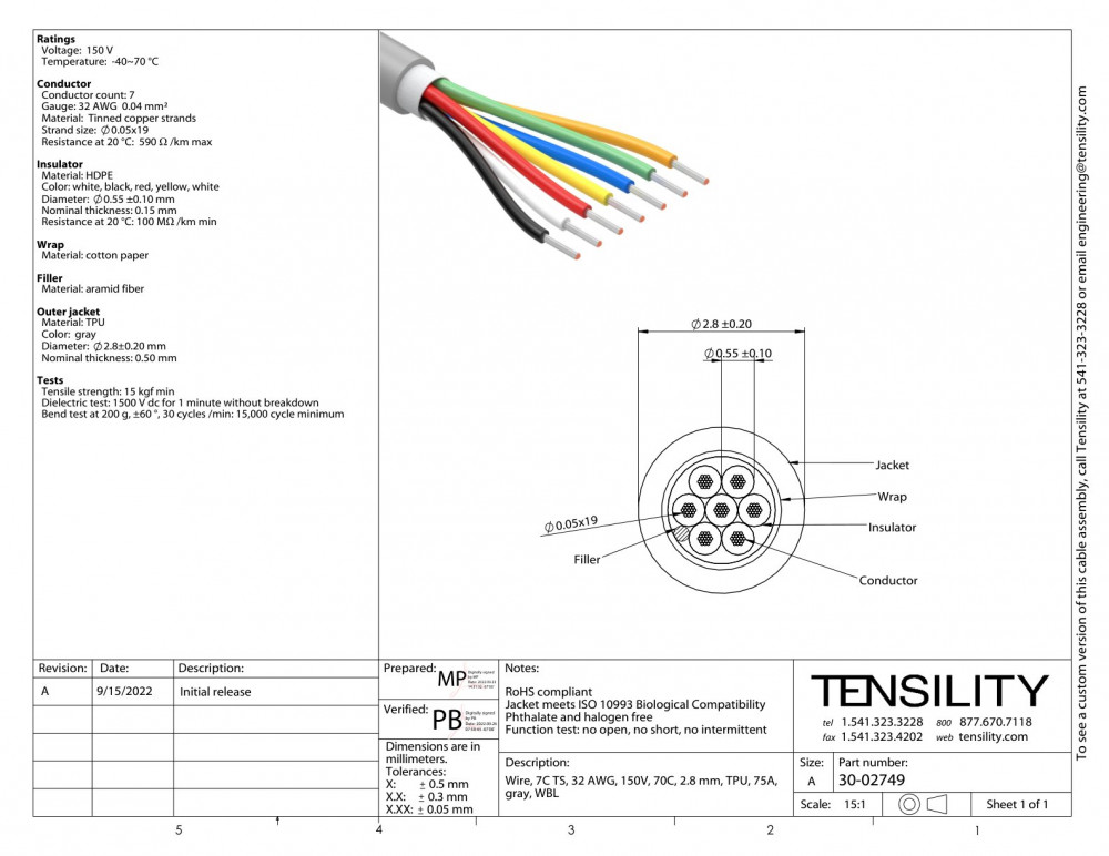 Tensility International 30-02749 product drawing