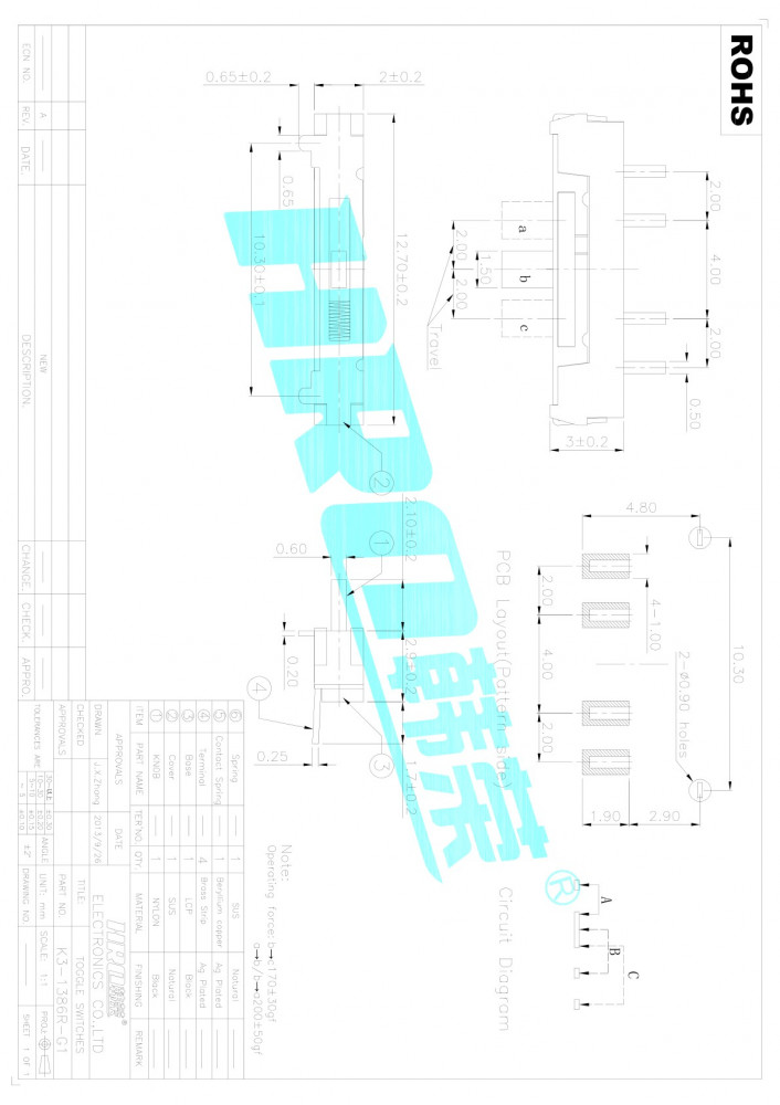 K3-1386R-G1 technical document page
