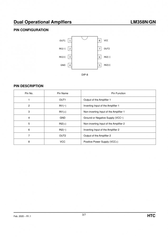 LM358GN datasheet page 3