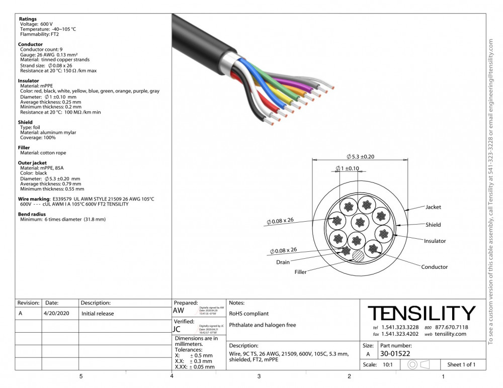 Tensility International 30-01522 product drawing preview