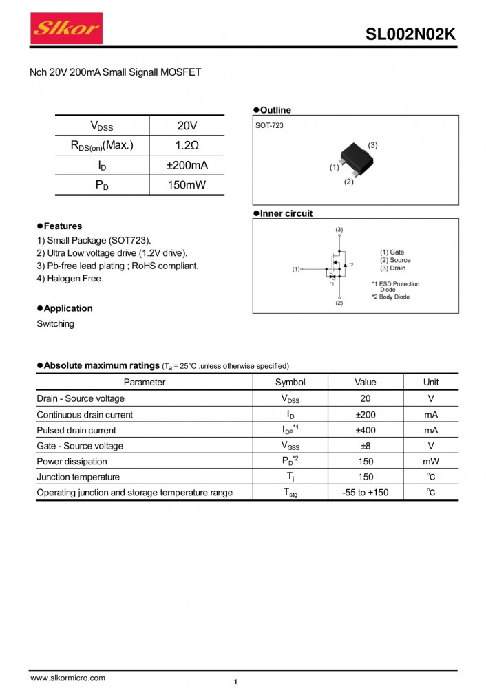 SL002N02K datasheet page 1