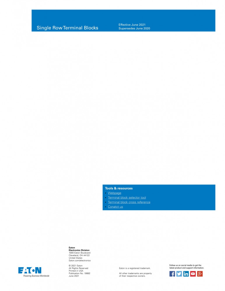 Eaton single-row terminal block cover options document page 2