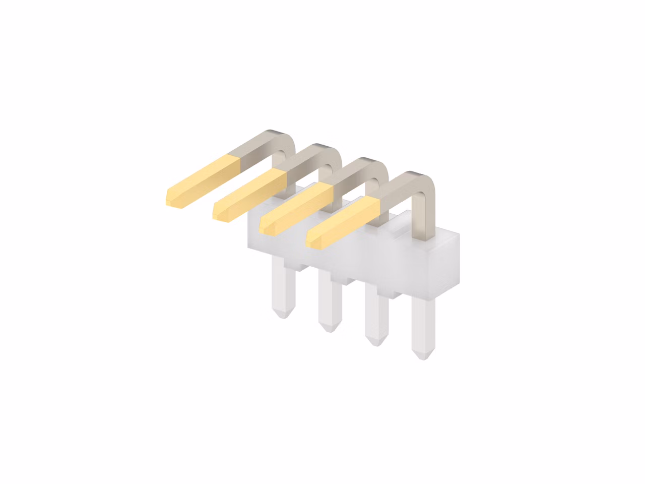 KK 254 Wire-to-Board Header, Single Row, Right-Angle, 4 Circuits, PA Polyamide Nylon, Gold (Au) Plating for sale
