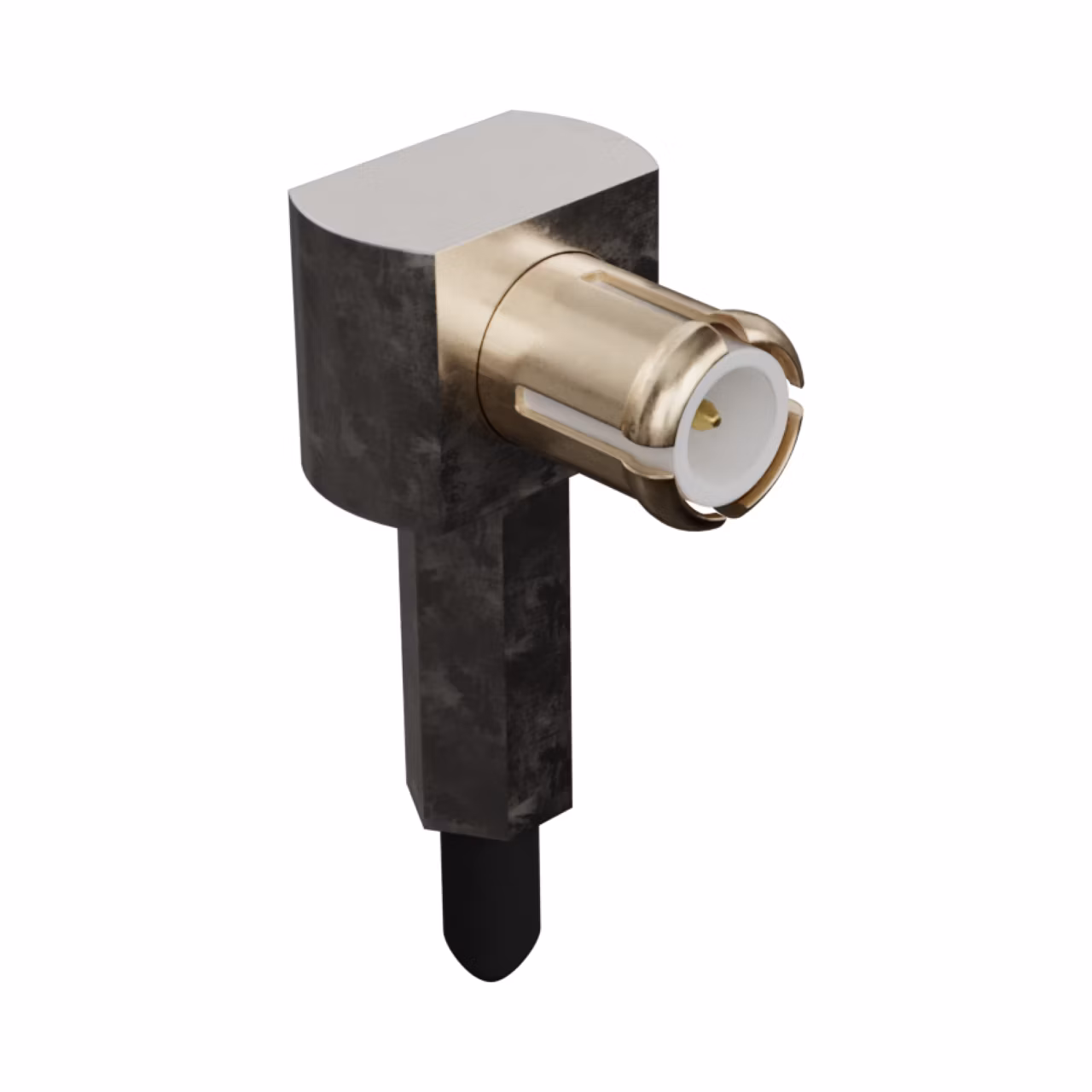 MCX Plug, Right-Angle, Crimp, RG-178/RG-196 Cable, Brass Body, Nickel (Ni) Plated, Tray, 50 Ohms for sale