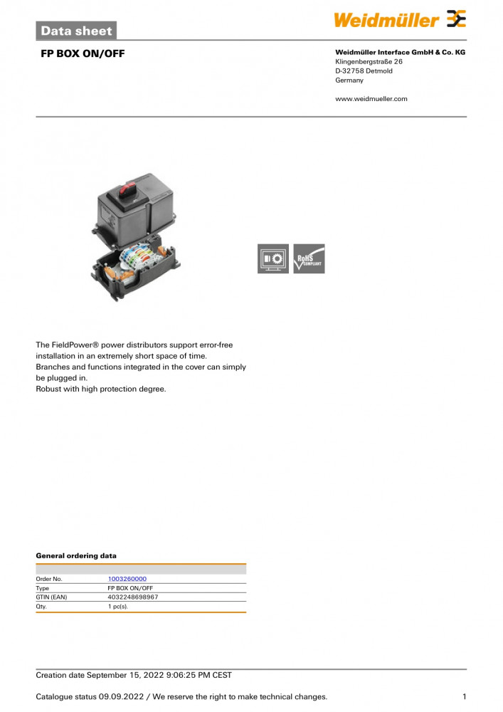 FP BOX ON/OFF technical document page 1