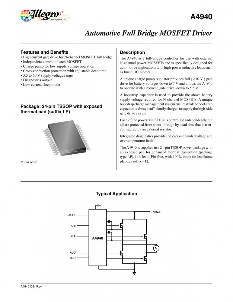 A4940 datasheet page 1