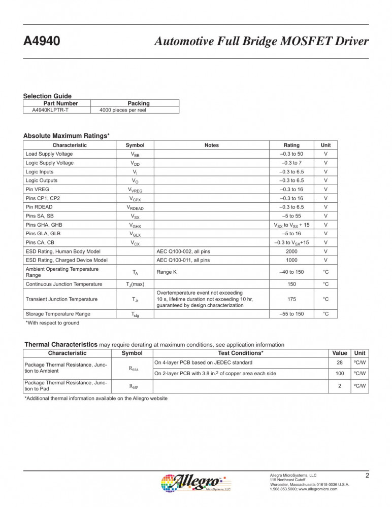 A4940 datasheet page 2