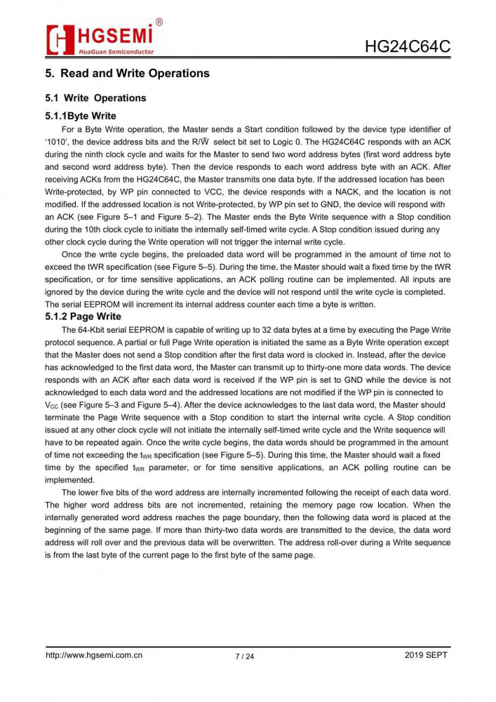 HG24C64C datasheet page 7