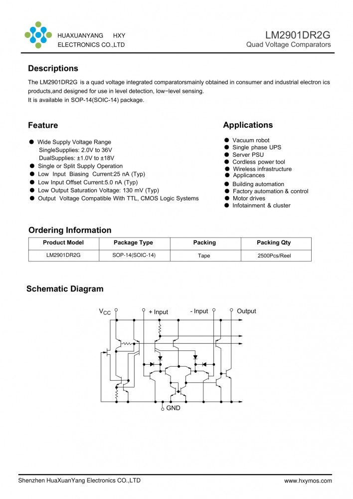 LM2901DR2G-HXY datasheet page 1