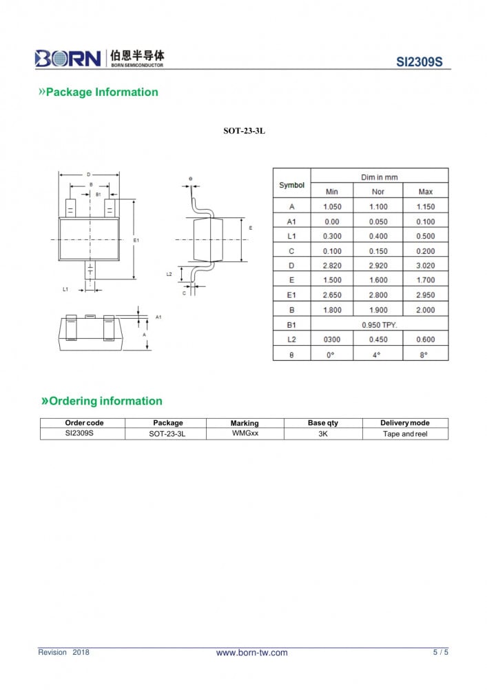 SI2309S datasheet page 5