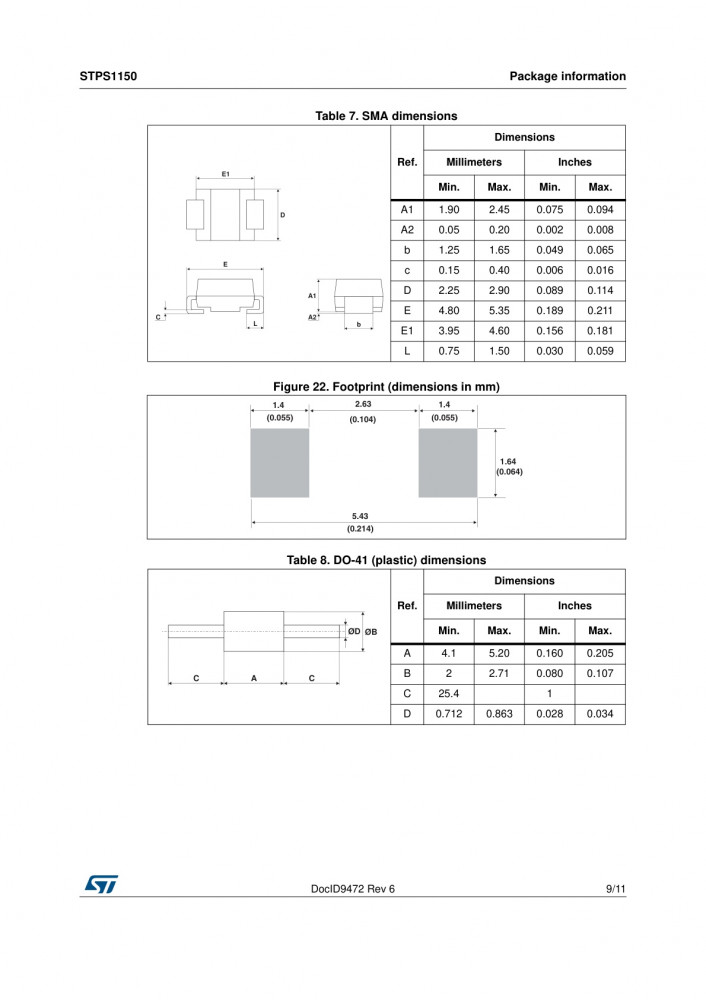 STPS1150 datasheet page 9