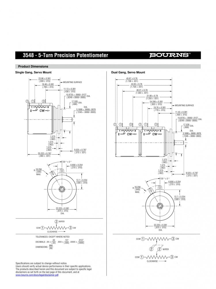 BOURNS 3548 datasheet page 3