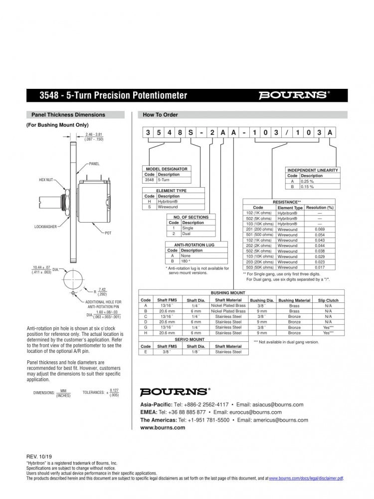 BOURNS 3548 datasheet page 4