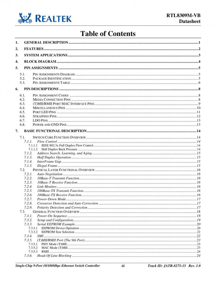 RTL8309M-VB-CG datasheet page 3