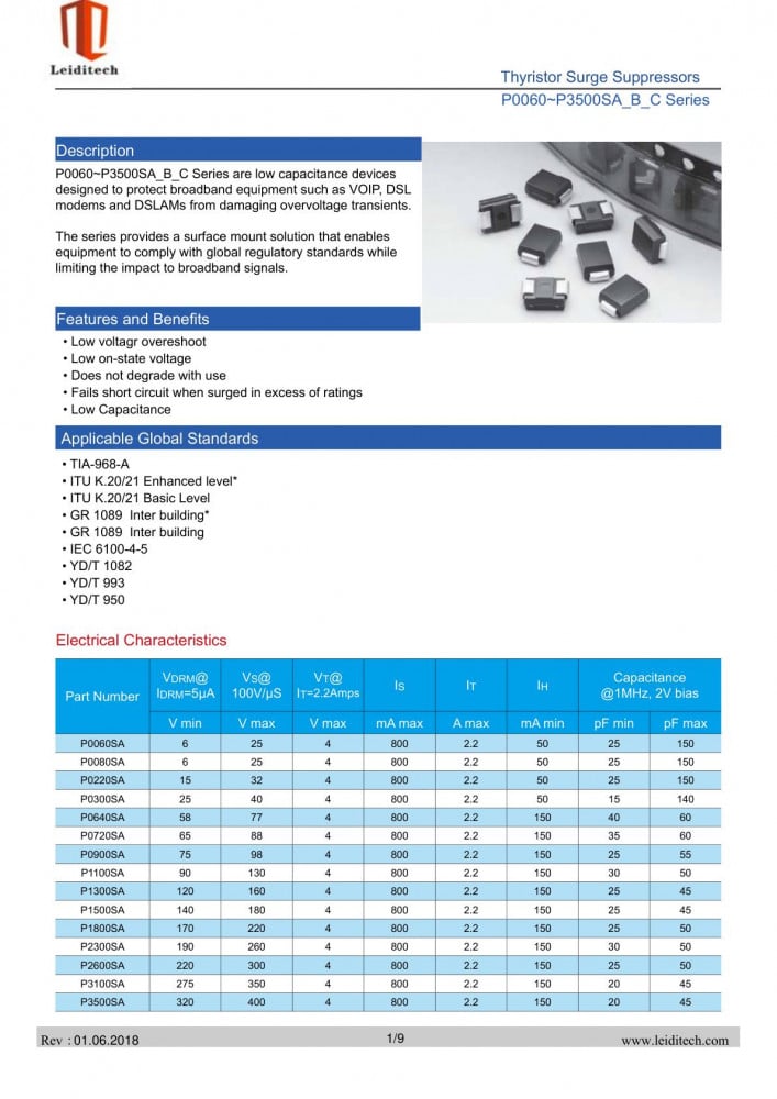 P0300SC datasheet page 1