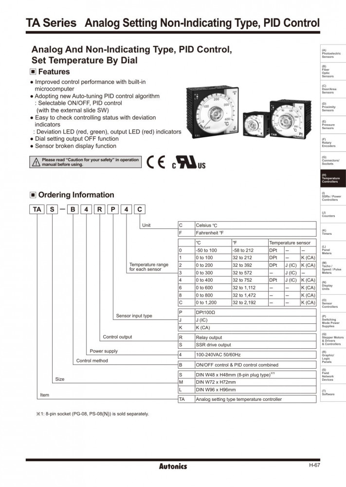 TA Series technical document page 1