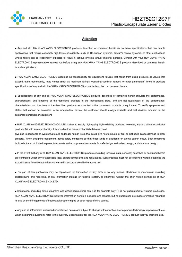 HBZT52C12S7F datasheet page 3