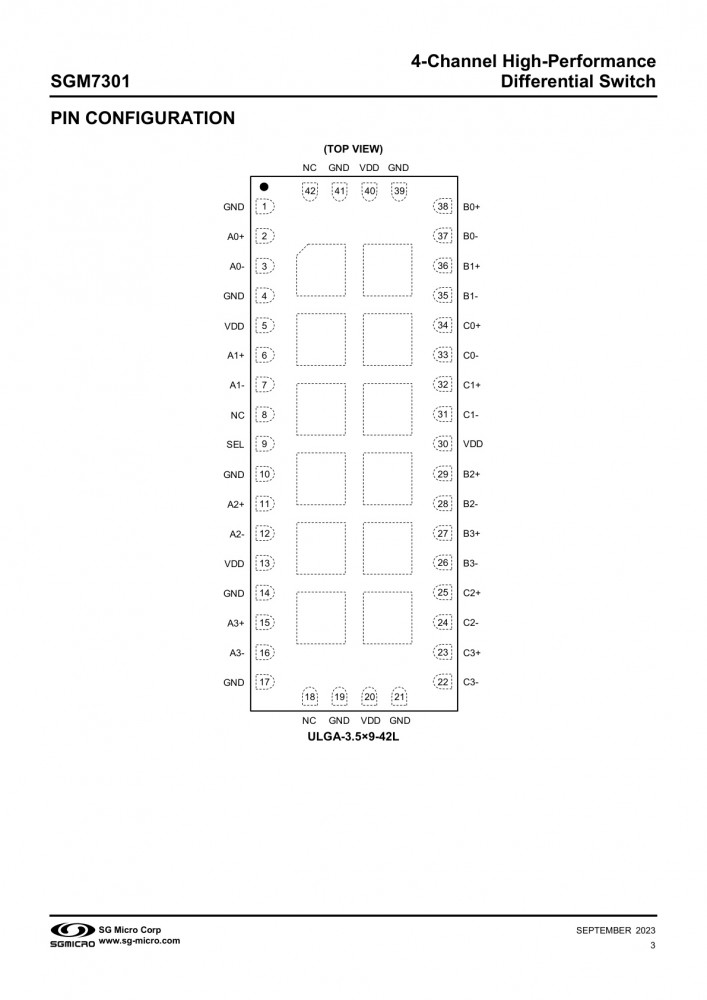 SGM7301 datasheet preview, page 3