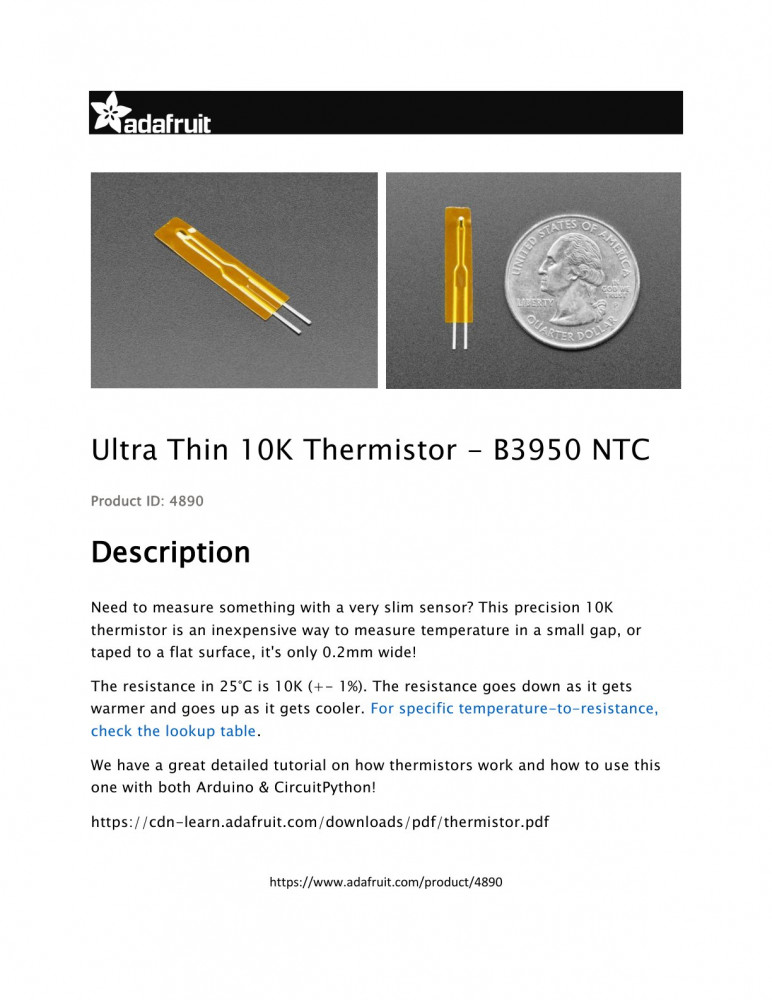 Adafruit 4890 technical document page
