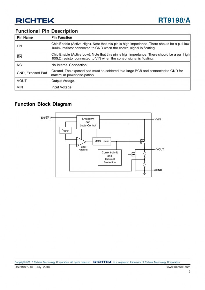 RT9198 datasheet page 3