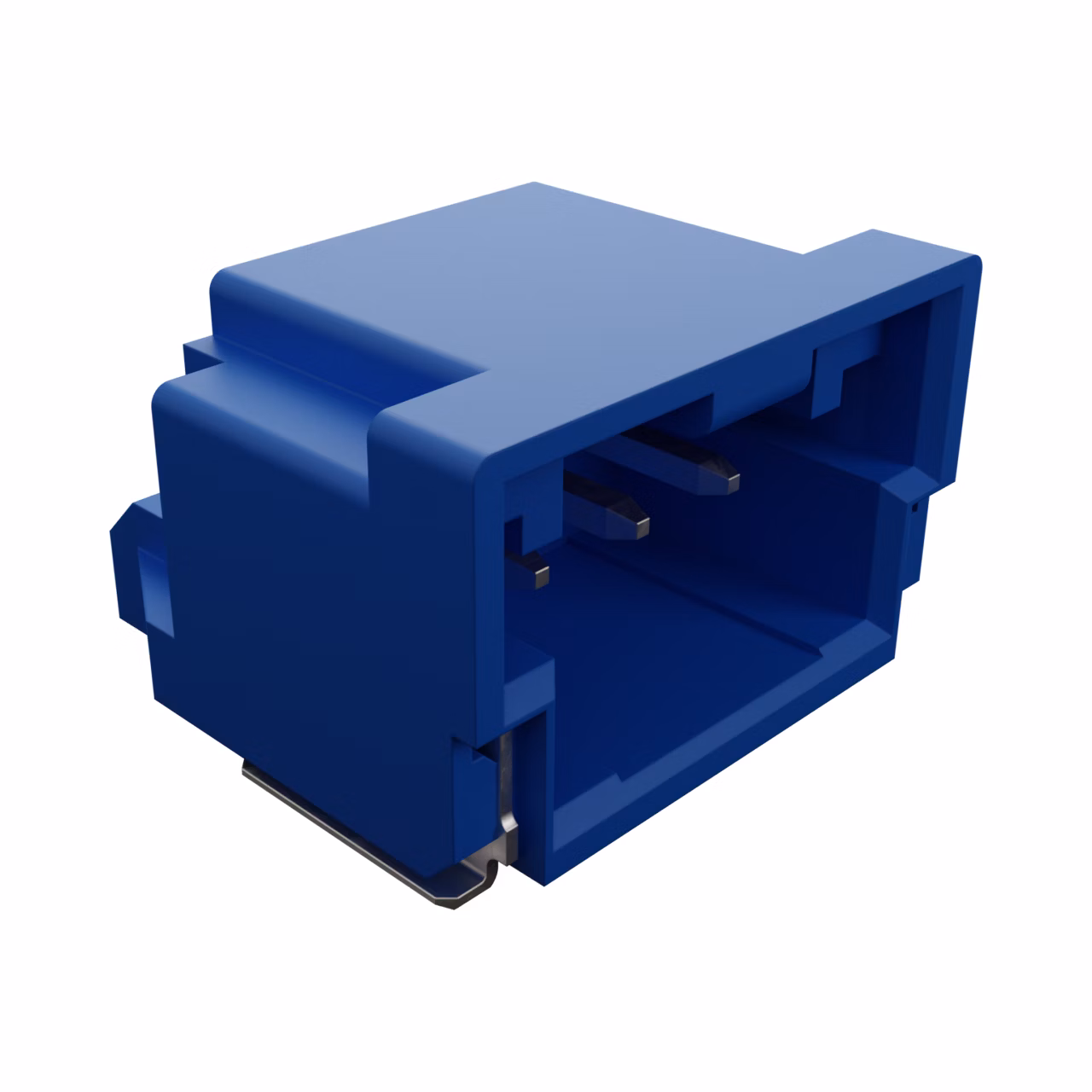 DuraClik Wire-to-Board Header, Single Row, Right-Angle, 3 Circuits, Tin (Sn) Plating, Blue for sale
