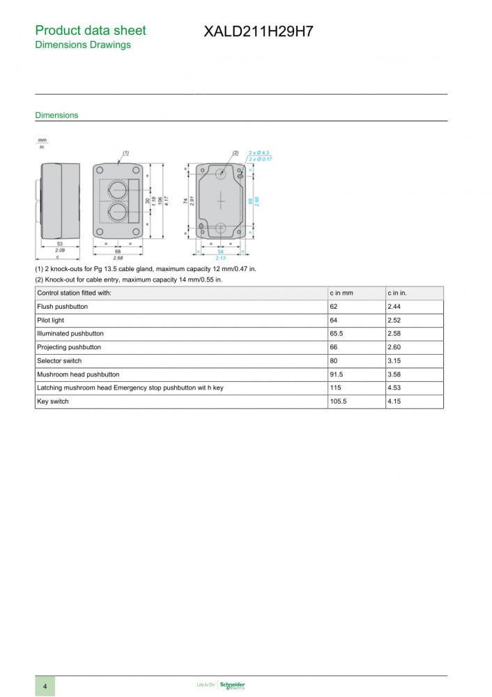 XALD211H29H7 technical document page 4