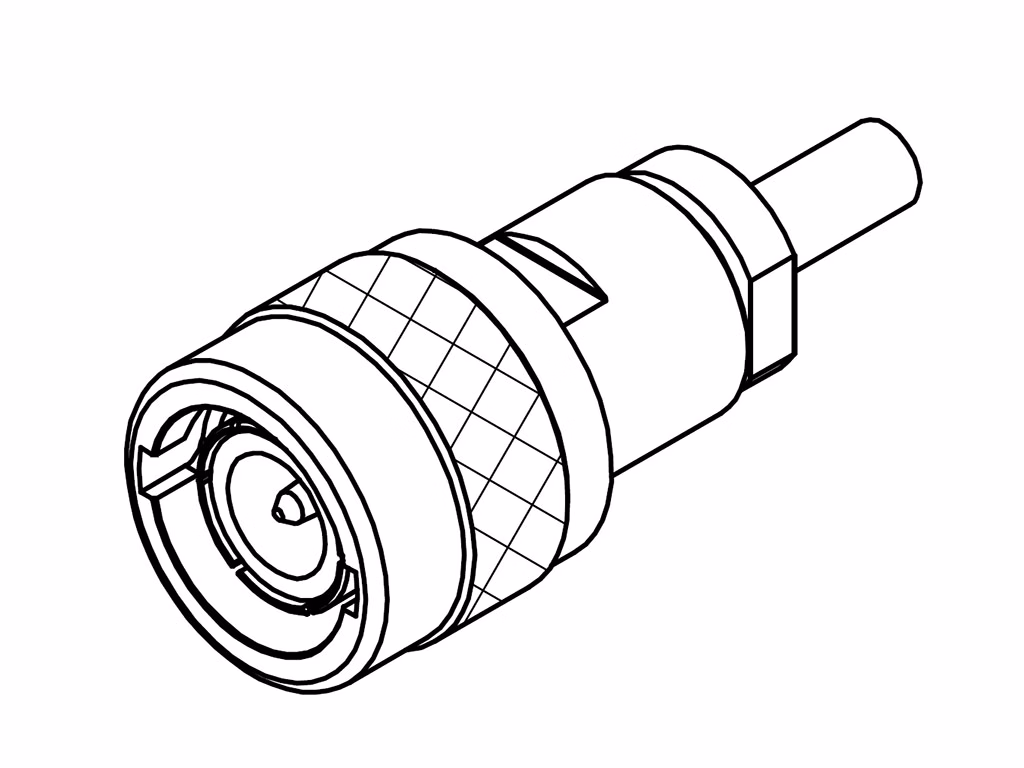 C Plug, Straight, Clamp, RG-141, RG-303 and RG-58 Cable, Brass Body, Nickel (Ni) Plated, Tray, 50 Ohms