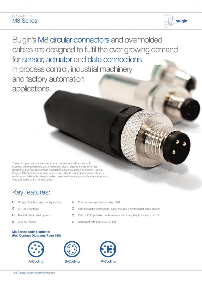 Bulgin M8 Series document page 1