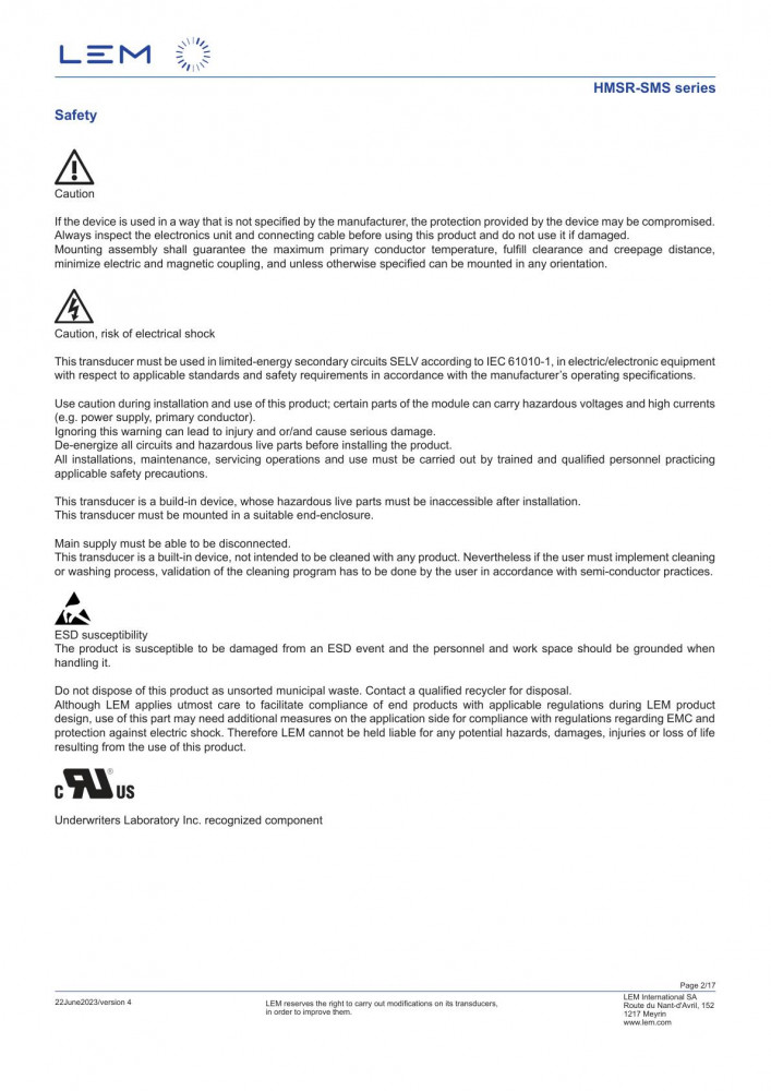 HMSR-SMS datasheet page 2