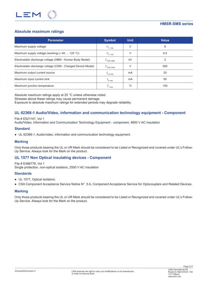 HMSR-SMS datasheet page 3