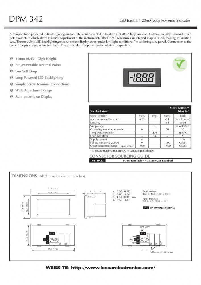 DPM 342 technical document page 1