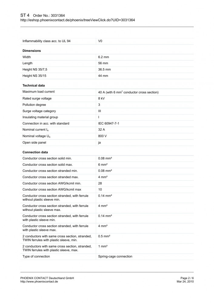 Phoenix Contact ST 4 3031364 document page 2