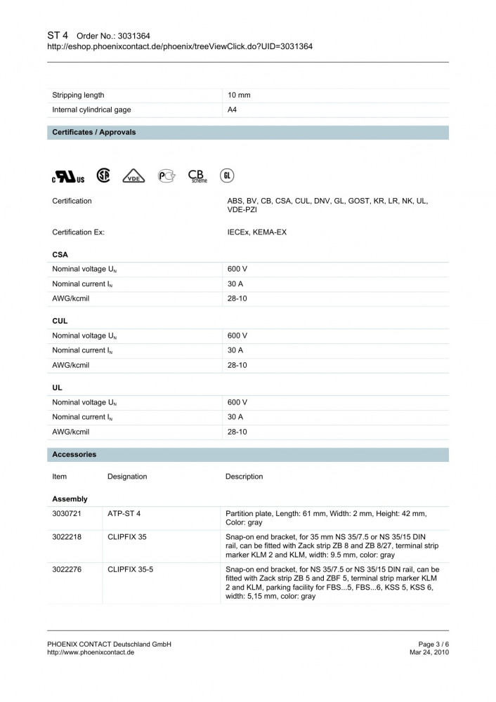 Phoenix Contact ST 4 3031364 document page 3