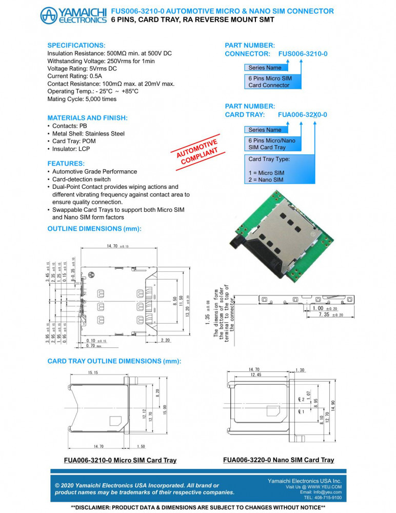 FUS006-3210-0 technical document page 1