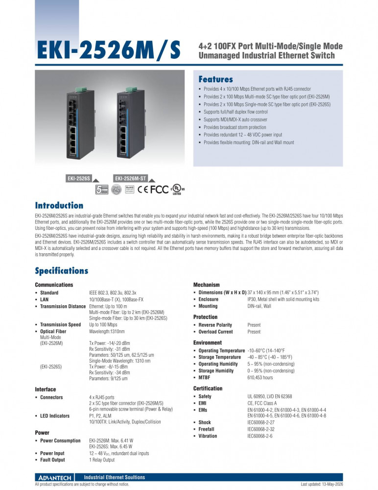 EKI-2526 series technical document page 1