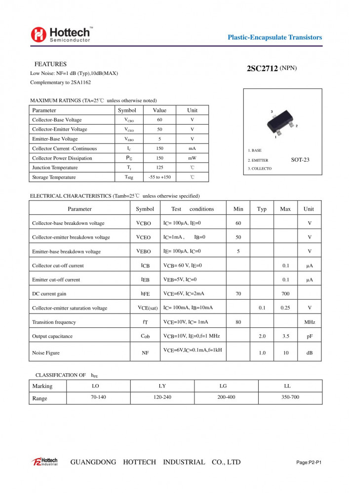 2SC2712 datasheet page 1