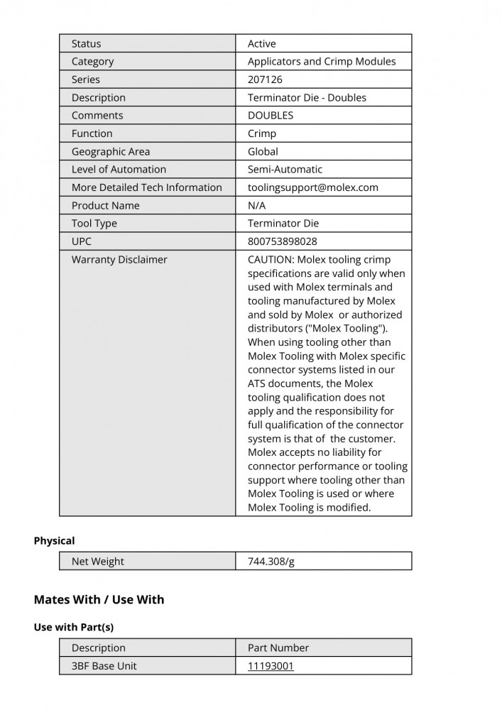 Product document image 2 for Molex 638405200